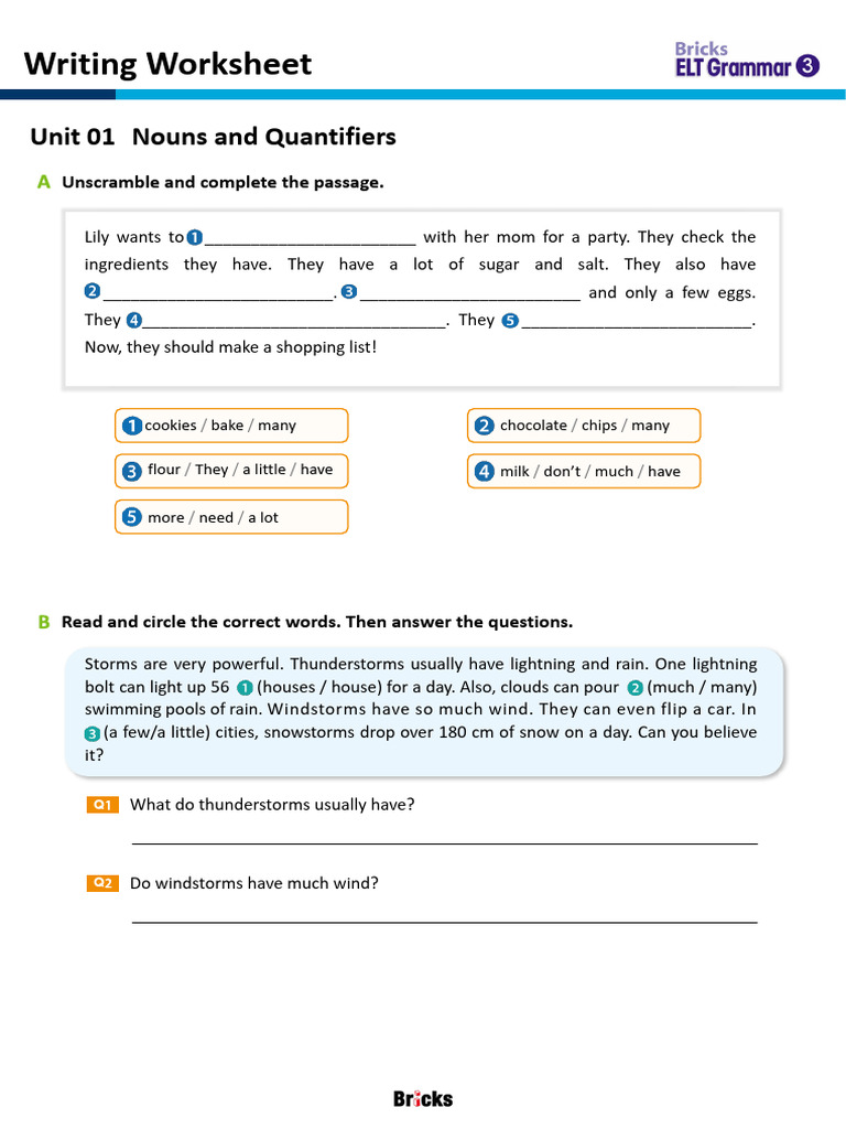 Bricks ELT Grammar - L3 - Writing Worksheet | PDF | Planets | Solar System