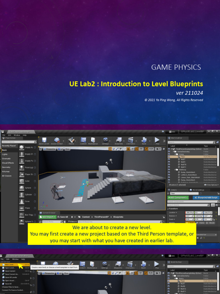 GPhy UELab2 IntroToLevelBlueprints 211024 | PDF