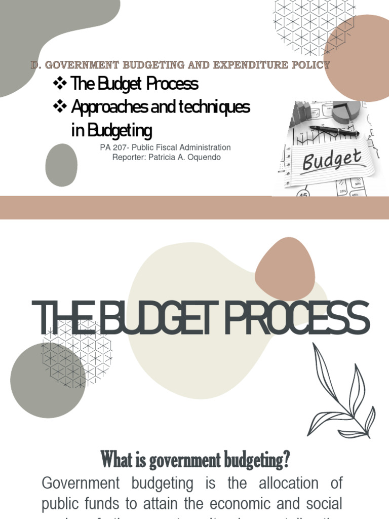 OQUENDO (REPORT) - The Budget Process & Approaches | PDF | Budget | Audit