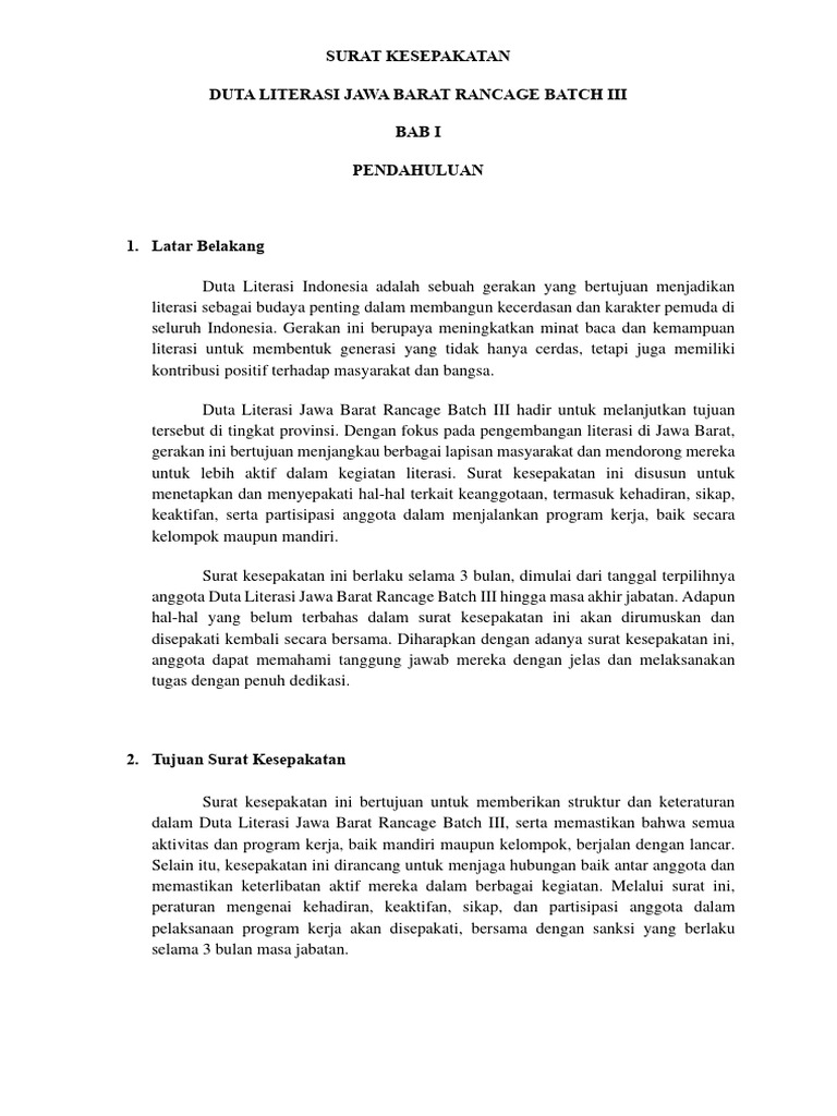 Surat Kesepakatan Dli Jabar Rancage Batch III | PDF | Karier & Perkembangan | Politik