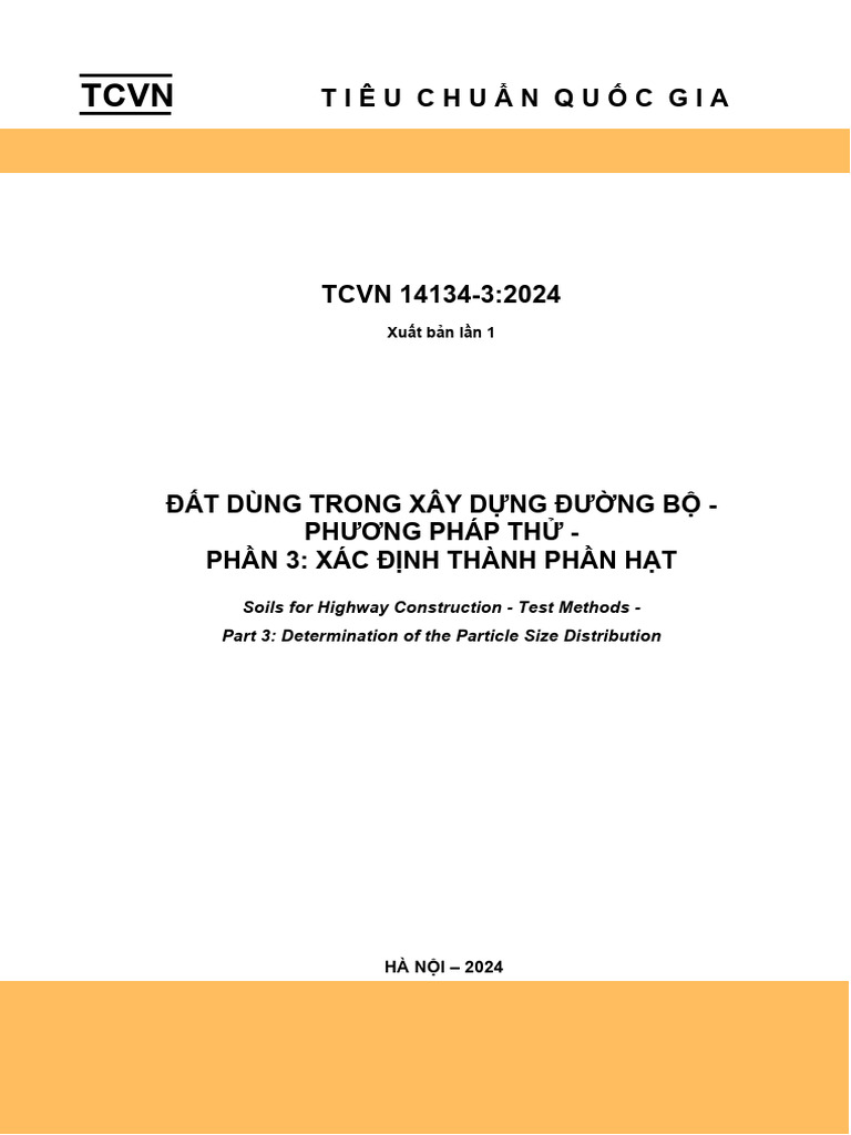 TCVN 14134-3-2024 (MOD AASHTO T88) Đất dùng trong xây dựng đường bộ ...