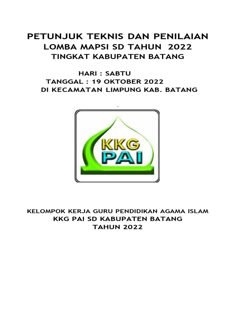 Lomba MAPSI SD 2022 Kabupaten Batang | PDF