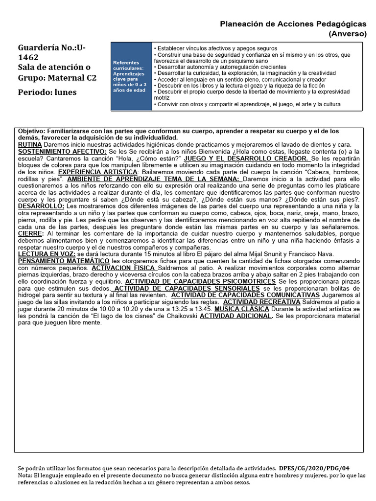 Planeacion Mc2 | PDF | Aprendizaje | Psique (psicología)