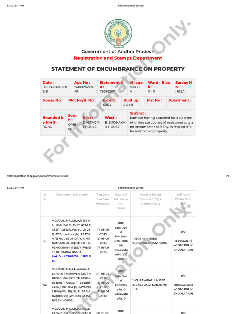 E-Encumbrance Service | PDF