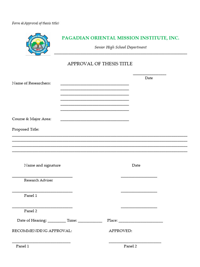 Thesis Forms | PDF