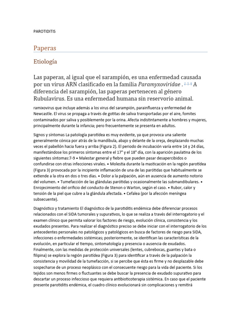 Parotiditis: Causas, Síntomas y Tratamiento | PDF | Enfermedades y ...