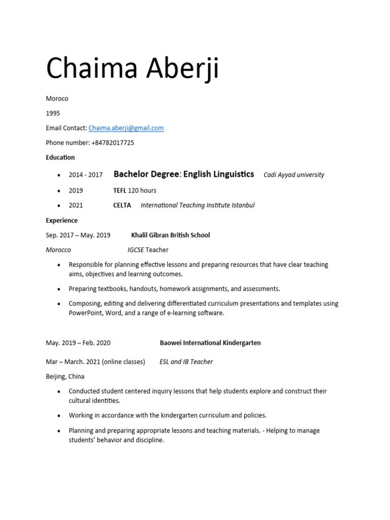 Chaima Aberji | PDF | Career & Growth