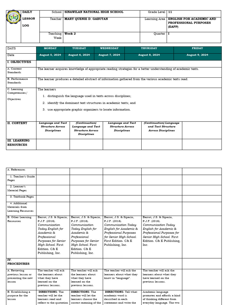 Week 2 - Eapp | PDF | Learning | Teachers