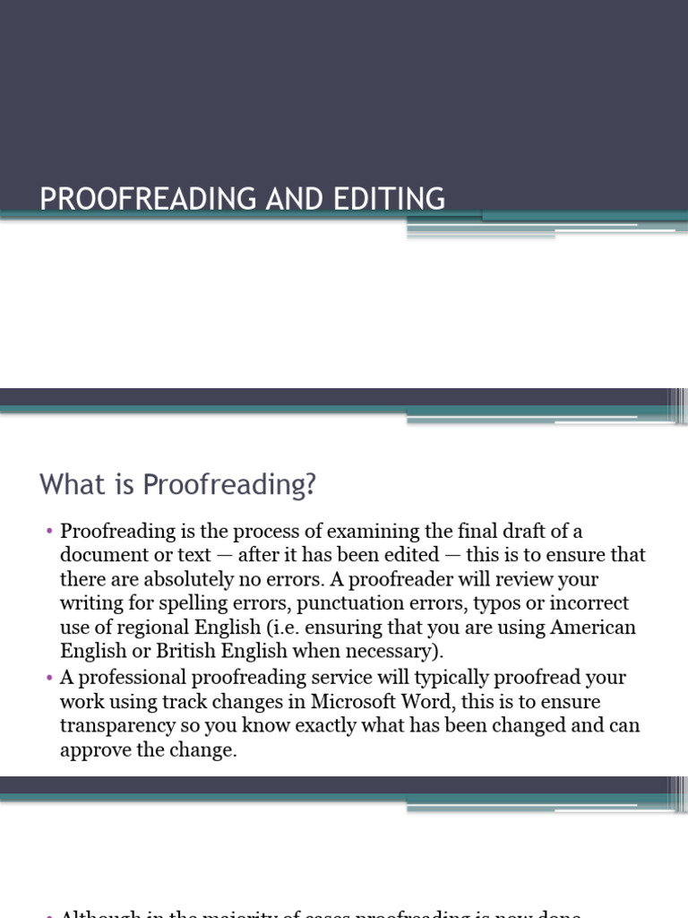 Proofreading and Editing | PDF | Proofreading | Verb