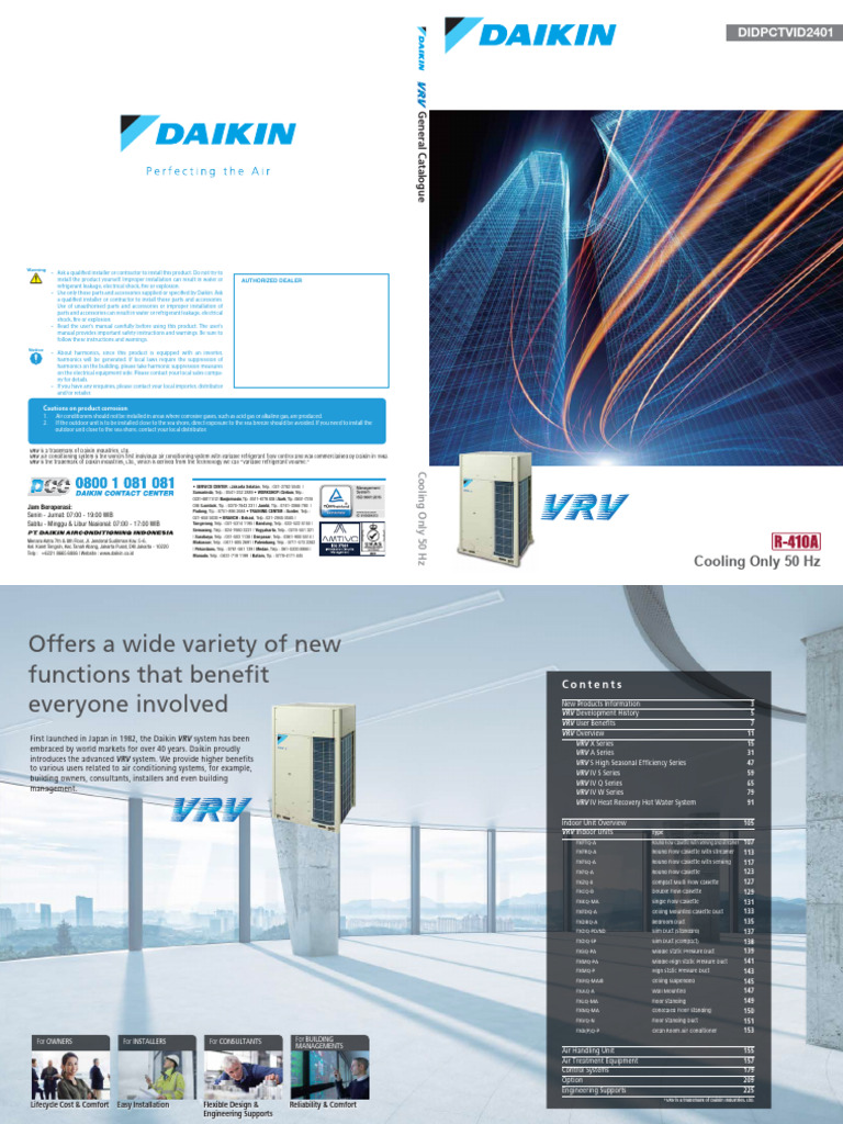 DAIKIN VRV General PCTVID2401 | PDF | Duct (Flow) | Air Conditioning
