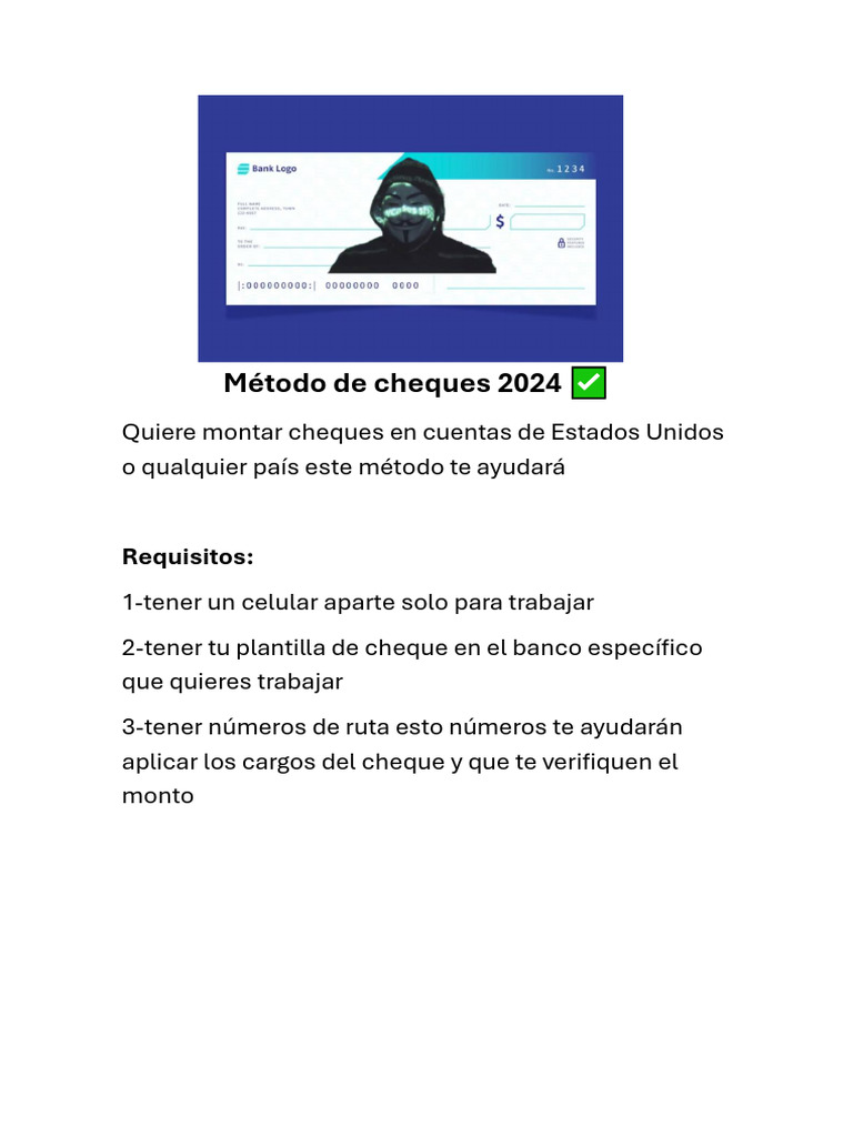 Método de Cheques 2024 - 240701 - 172214 | PDF