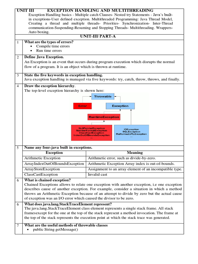 UNIT 3 QB oops | PDF | Thread (Computing) | Process (Computing) UNIT 3 QB oops | PDF | Thread (Computing) | Process (Computing)