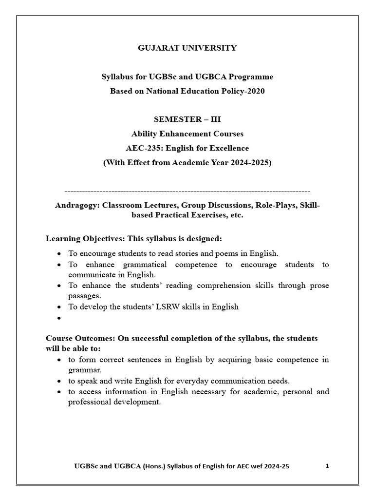 AEC BSc-BCA English Sem 3 | PDF | English Language | Human Communication
