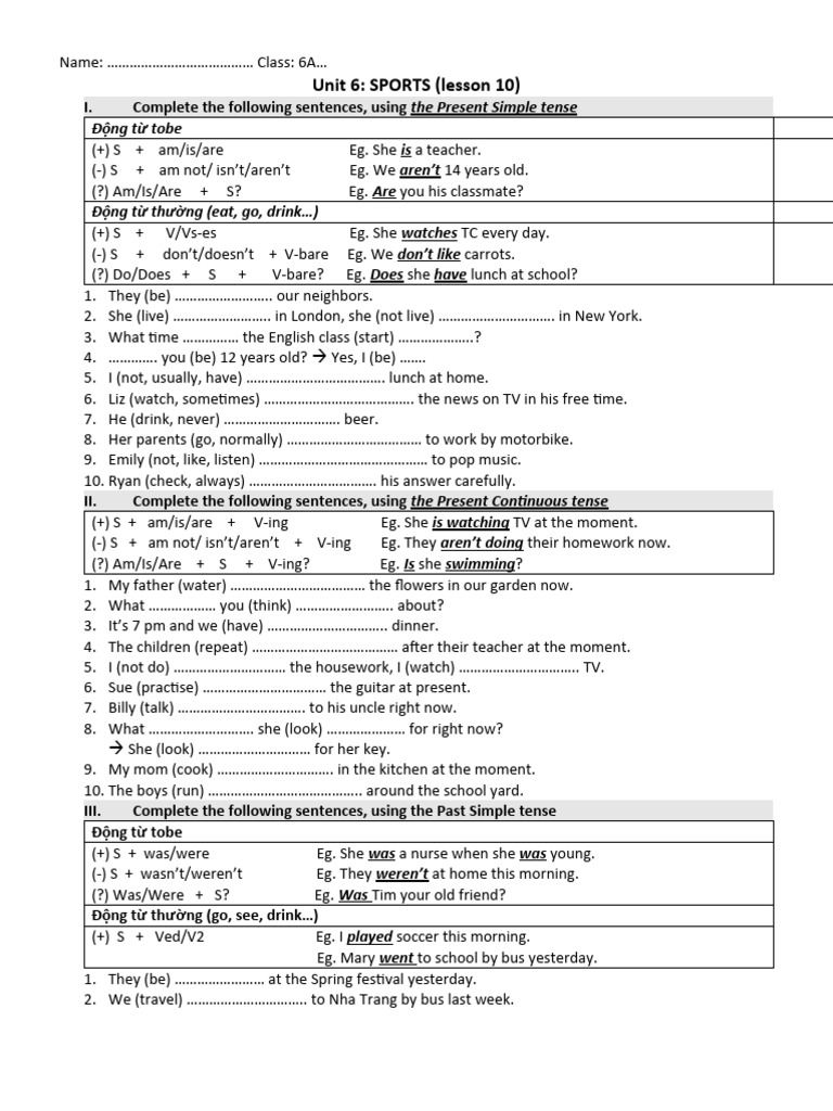 English 6 - Unit 6 - Lesson 10 | PDF | Games & Activities | Language ...