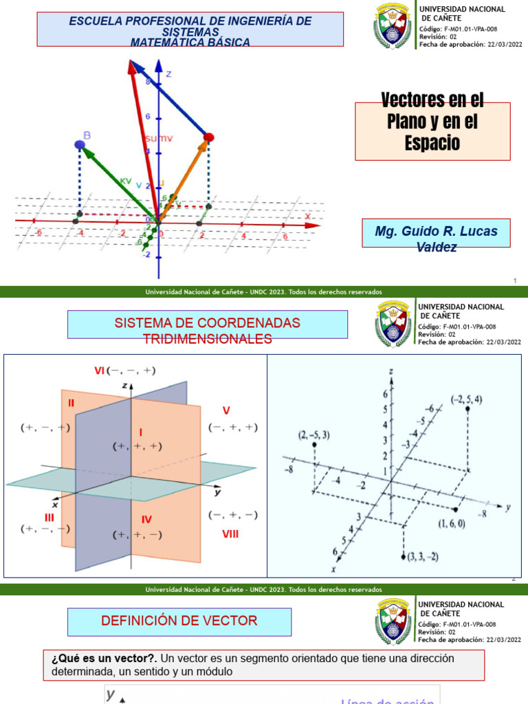 Clase de Ecuación de la recta en R^3. Introducción al algebra lineal y geometría del espacio ...