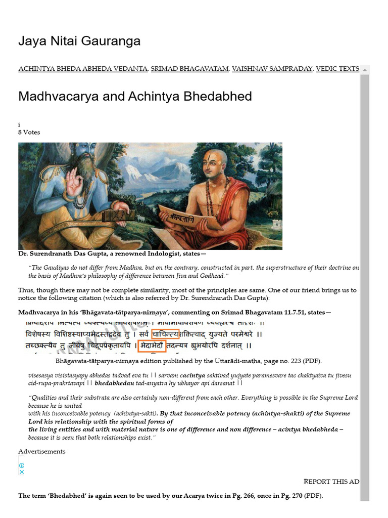 Madhvacarya and Achintya Bhedabhed - Jaya Nitai Gauranga | PDF | Bhakti ...