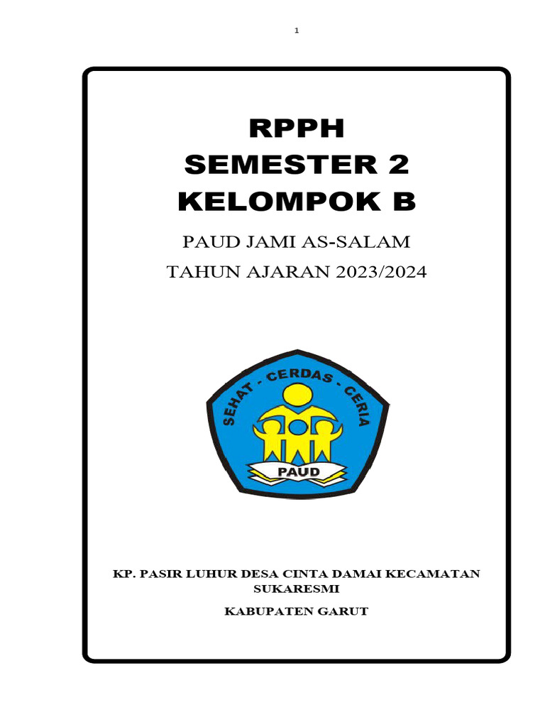 3.1.3 RPPH B Semester 2 TK Pedesaan | PDF