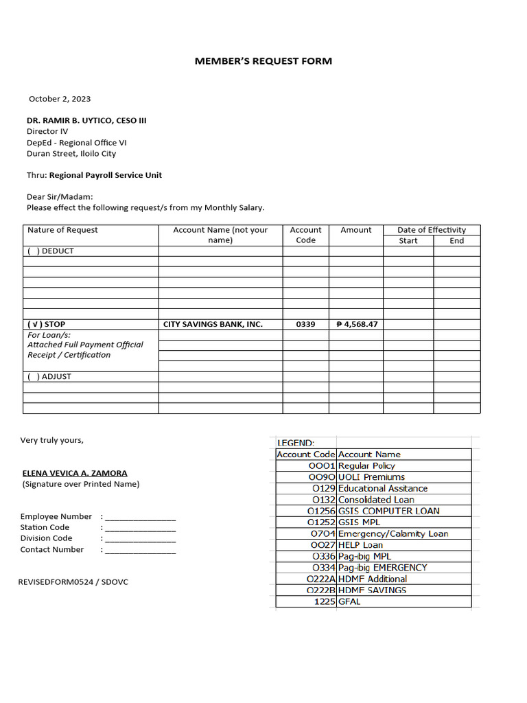 Members Request Form | PDF