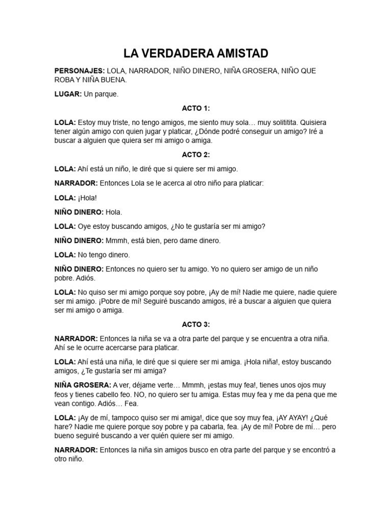 La Verdadera Amistad | PDF