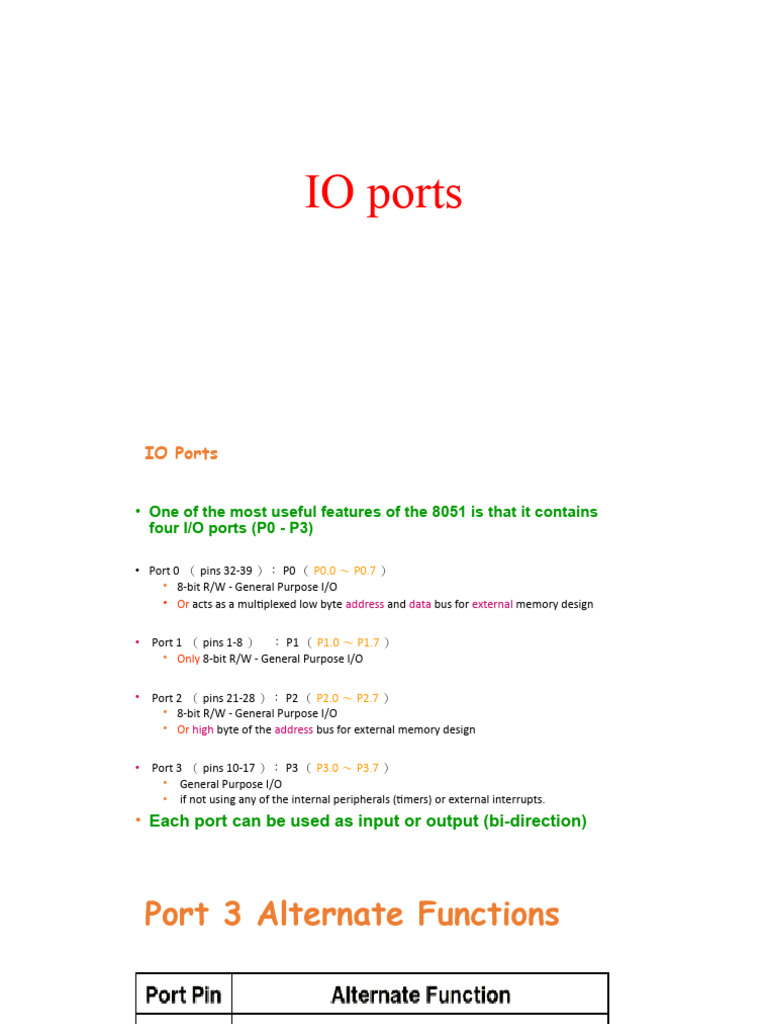 IO Ports | PDF | Input/Output | Computing