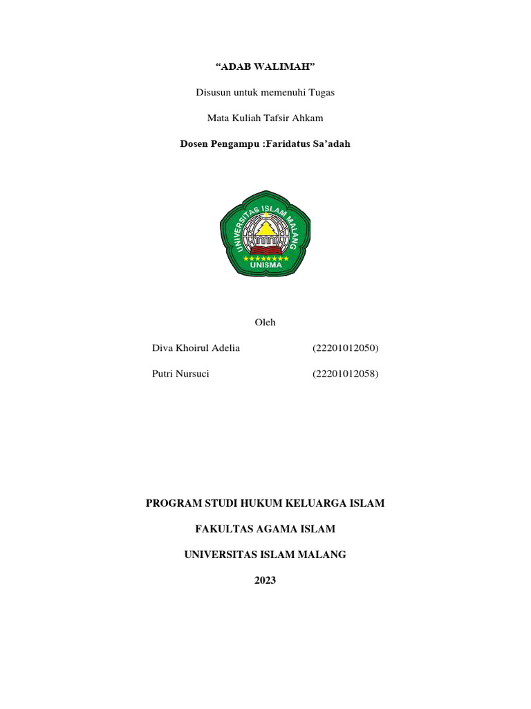 Adab Walimah | PDF