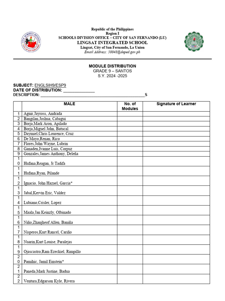 Module Distribution 9 Santos | PDF