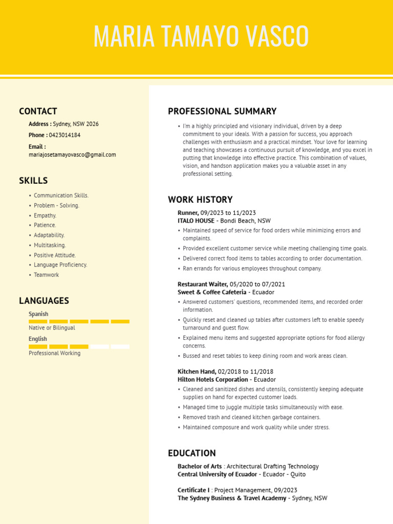 MARIA - TAMAYO VASCO - Resume - 4 | PDF