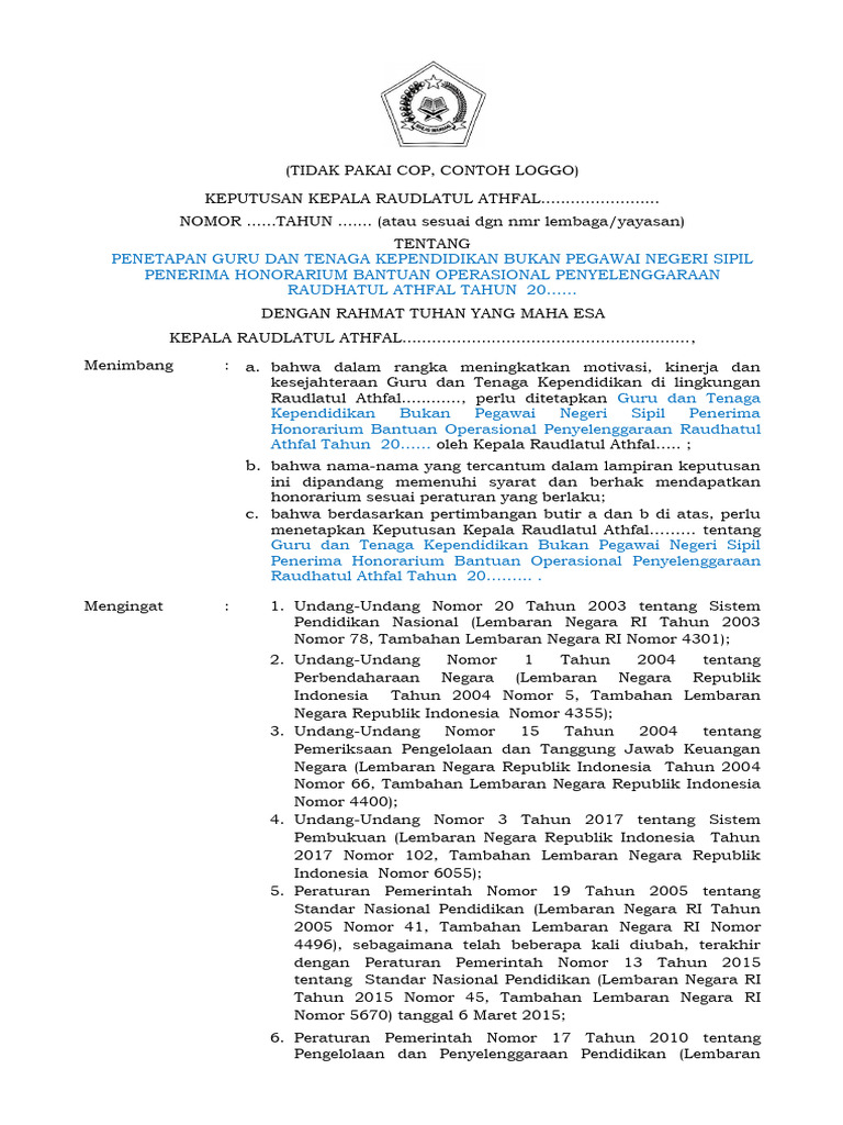 Contoh SK GBPNS Bop | PDF