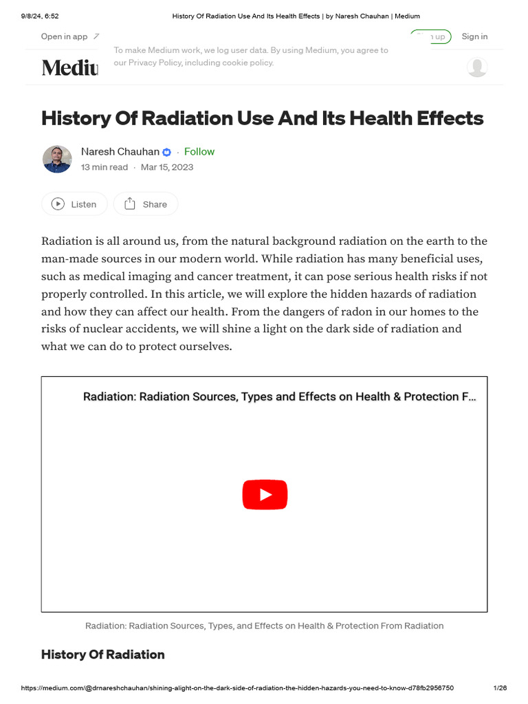 History of Radiation Use and Its Health Effects - by Naresh Chauhan ...