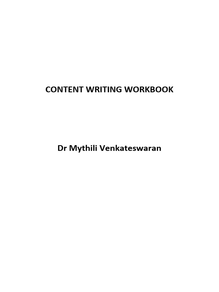 Content Writing Workbook | PDF