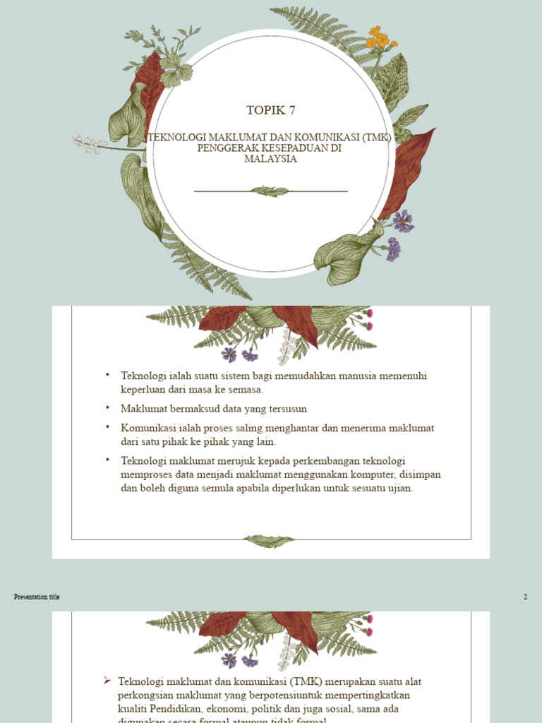 TEKNOLOGI MAKLUMAT DAN KOMUNIKASI (TMK) | PDF