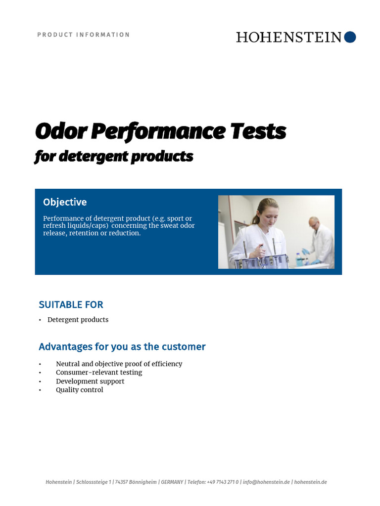 Sweat Odor Performance Testing for Detergents | PDF | Odor | Perspiration