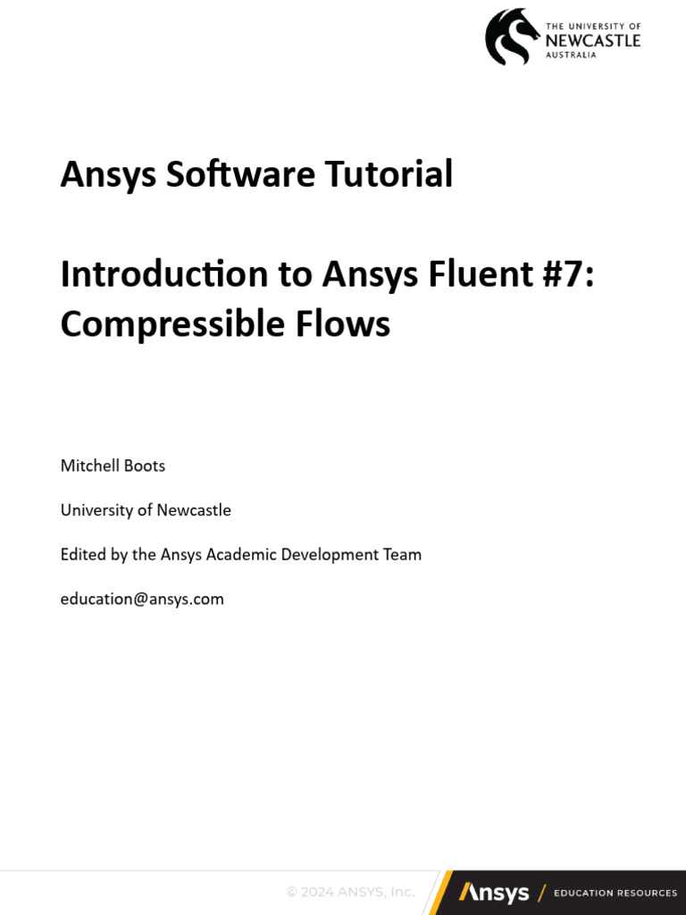 Ansys Fluent Tutorial: Compressible Flows | PDF | Fluid Dynamics | Compressible Flow