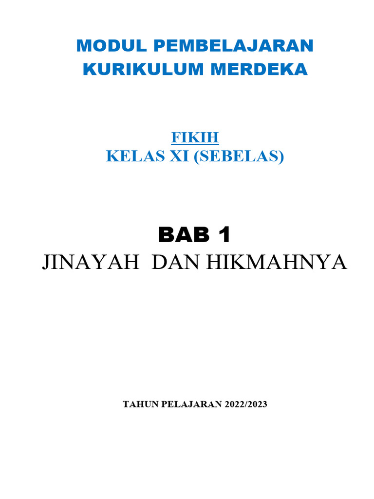 Fikih - 11 Modul Bab 1 | PDF