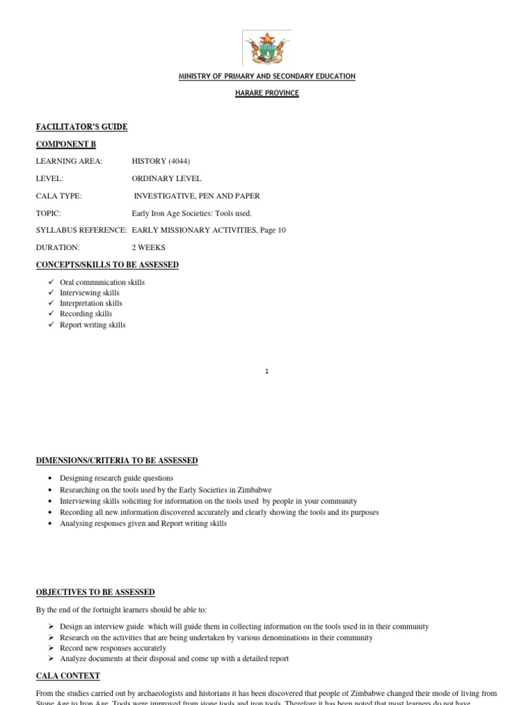 O LEVEL 2022 HISTORY CALA Component B | PDF | Learning | Interview