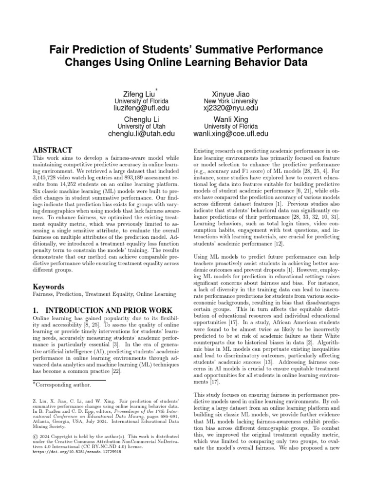 2024.EDM-Prediction of Student Performance Using Online Learning Data | PDF | Machine Learning ...