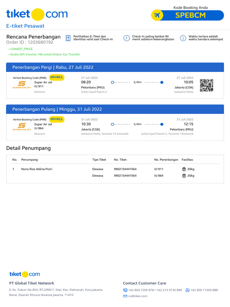 E-Tiket dan Asuransi Perjalanan Tiket.com | PDF