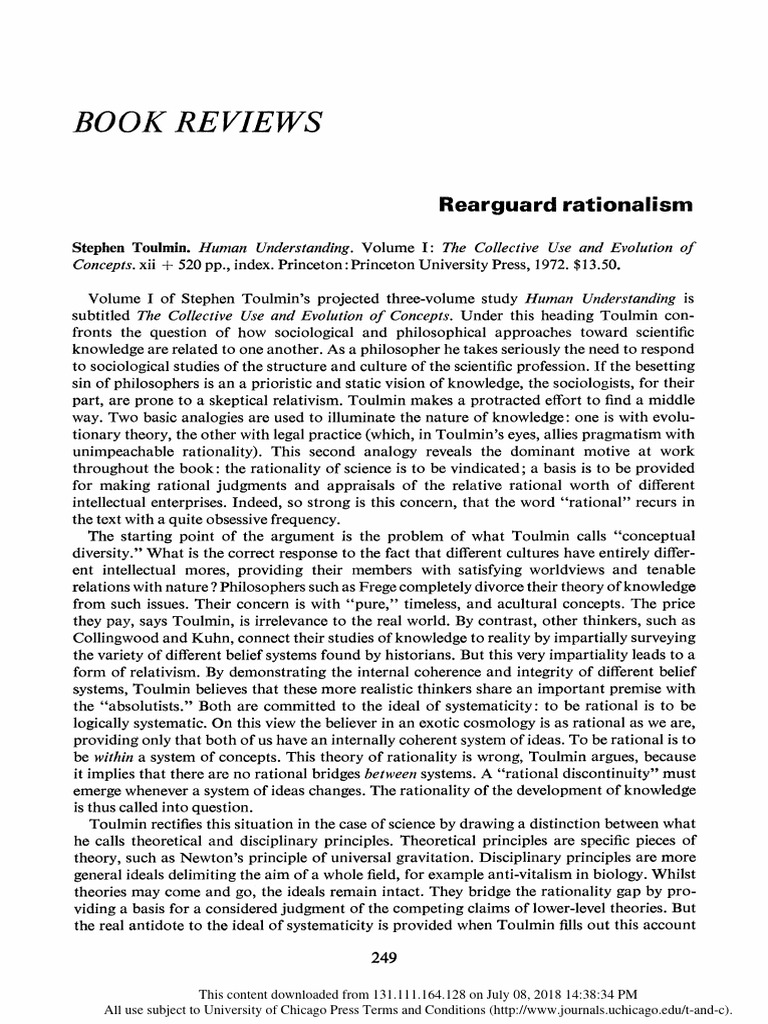 Book Reviews: Rearguard Rationalism | PDF | Rationality | Science