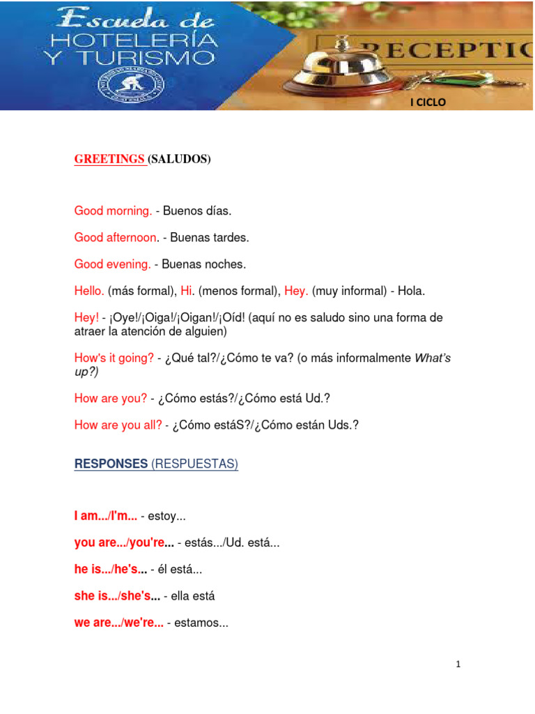 Saludos y Presentaciones en Inglés | PDF