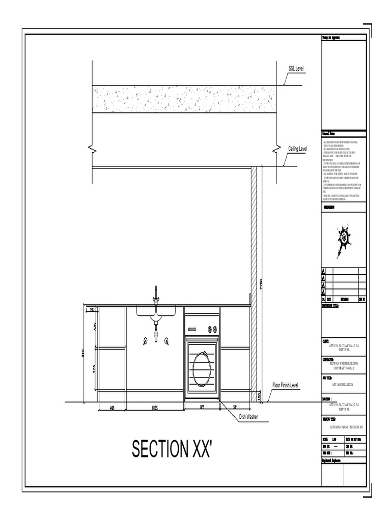 110 Kitchen Section-Xx' | PDF | Building Technology | Engineering