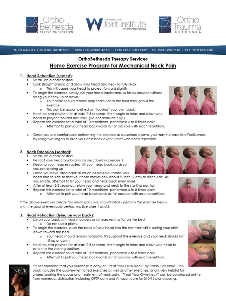 Home Exercise Program For Mechanical Neck Pain | PDF | Clinical Medicine