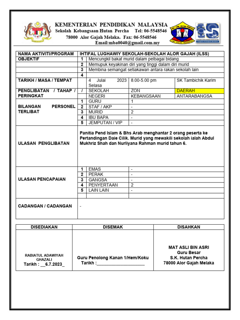 Laporan Program 2023 Ilss | PDF