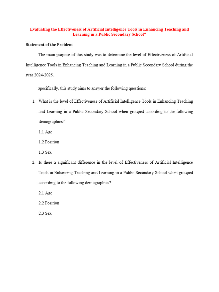 Evaluating the Effectiveness of Artificial Intelligence Tools in ...