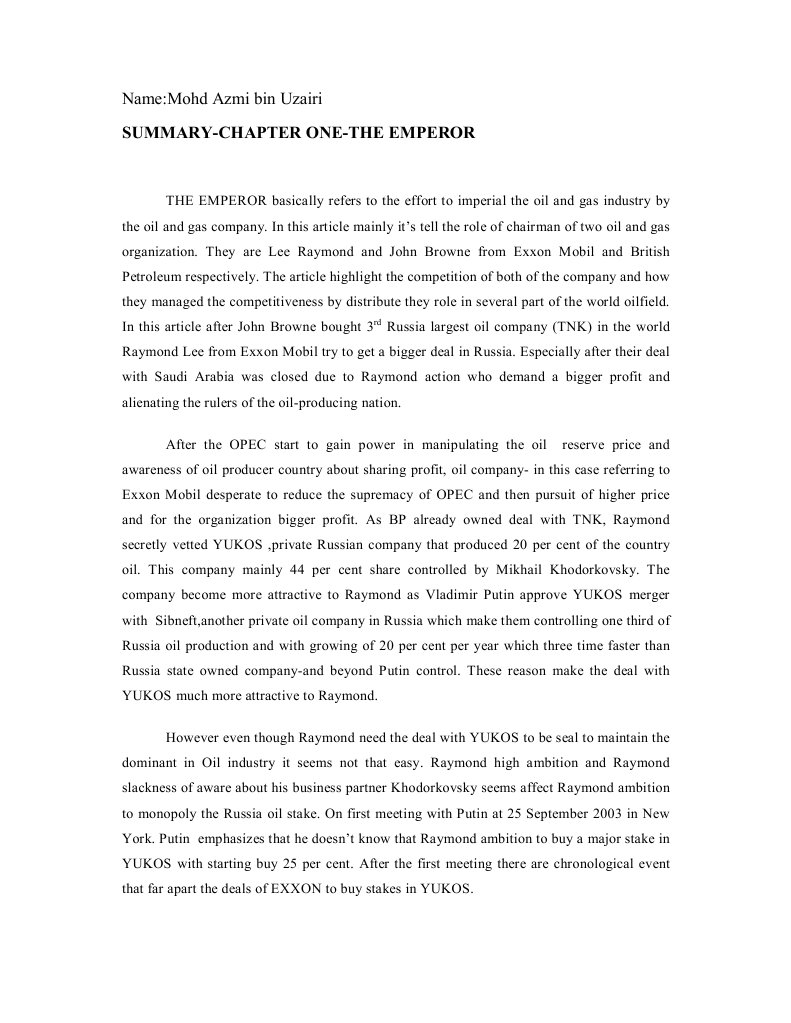 SUMMARY1 The Emperor | PDF