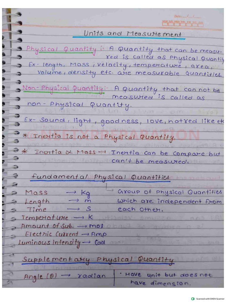Unit and Dimensions by MR Sir | PDF