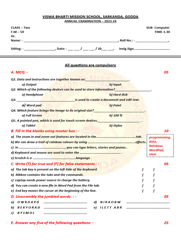 Class 2 | PDF | Computer Science | Computing