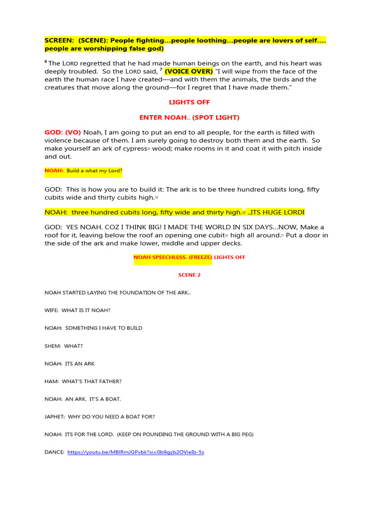 Noahs Ark Script | PDF | Noah | Noah's Ark