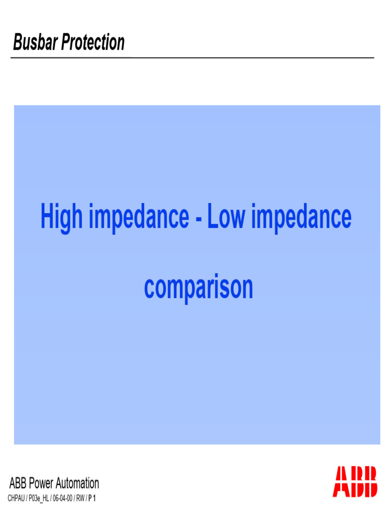 Comparision of Low and High Impedance Bus Bar Protection | PDF ...