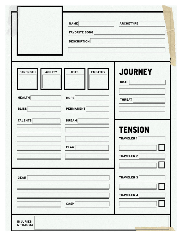 The Electric State RPG Character Sheet | PDF