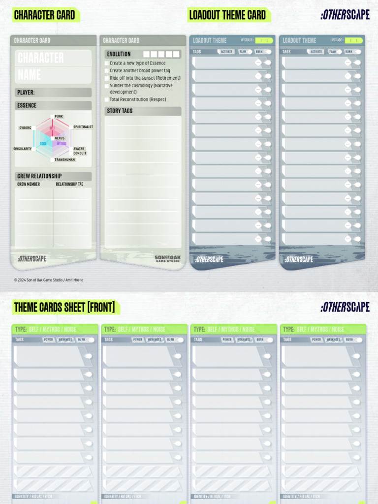 MetroOtherscape - Fillable Character Sheets (Printer-Friendly) | PDF